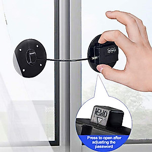 BokWin Refrigerator Combination Lock, Refrigerator Child Lock, Freezer Door Lock, Strong Adhesive Coded Lock Fridge Safety Lock Children File Drawer Cupboard Lock, No Keys Needed - Just Stick It