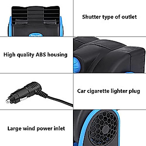 Acouto 12V Car Air Fan Universal Auto Car Vehicle Mini Adjustable Portable Speed Silent Car Fans Electric Air Fan with Cigarette-Lighter Plug