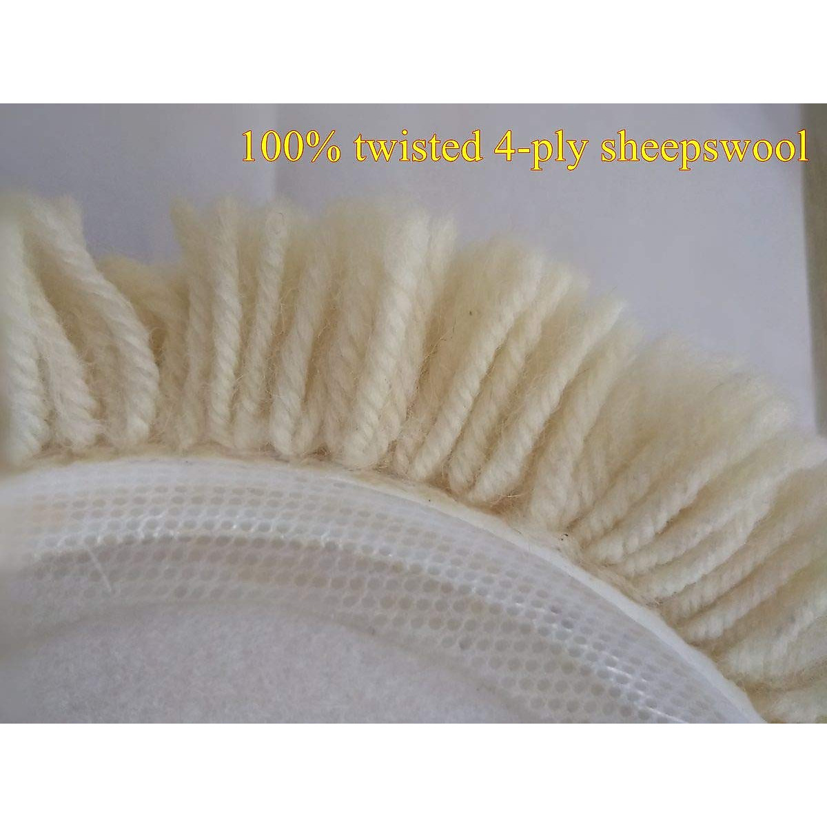 Sisha-A Wool Polishing Pads, 2 Pack 7" Buffing Pads with Hook and Loop Back for Compound, Cutting & Polishing, 100% Natural Wool, Thick and Aggressive