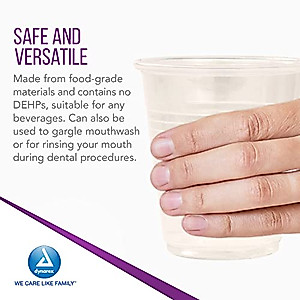 Dynarex Disposable Clear Drinking Cups - Single Use Plastic Cups for Office, Hospital, Clinic - with Rolled Rim, Ribbed Center - 3oz, Bulk Supplies Box of 100