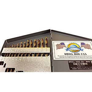 Drill Hog® 13 Pc Cobalt Drill Bit Set Index M42 Drill Bits 1/16" to 1/4"