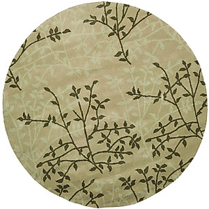 SAFAVIEH Soho Collection 6' Round Green/Multi SOH733A Handmade Premium Wool & Viscose Area Rug
