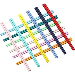 Boao 12 Pairs Reusable Fiberglass Chopsticks, Dishwasher Safe Lightweight Chopsticks Set (Multicolor)