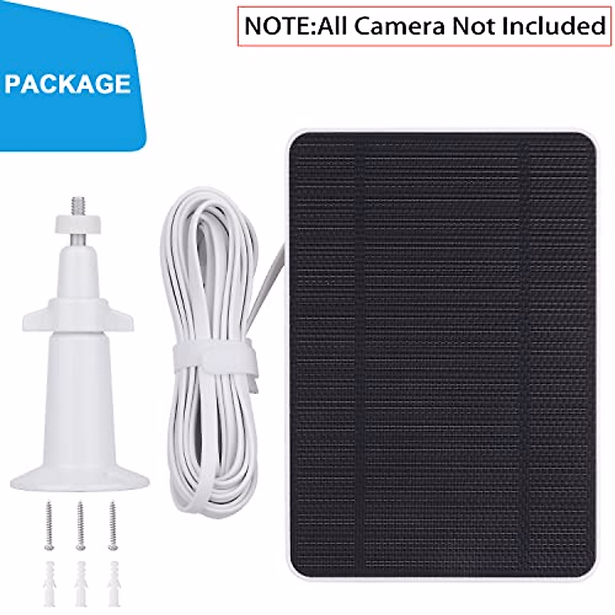 UYODM Upgrade 3W Solar Panel Compatible with Google Nest Cam Outdoor or Indoor, Battery, IP67 Weatherproof & 11.5ft Power Cable Keep Your Google Nest Cam Home Security Camera Continuously Record