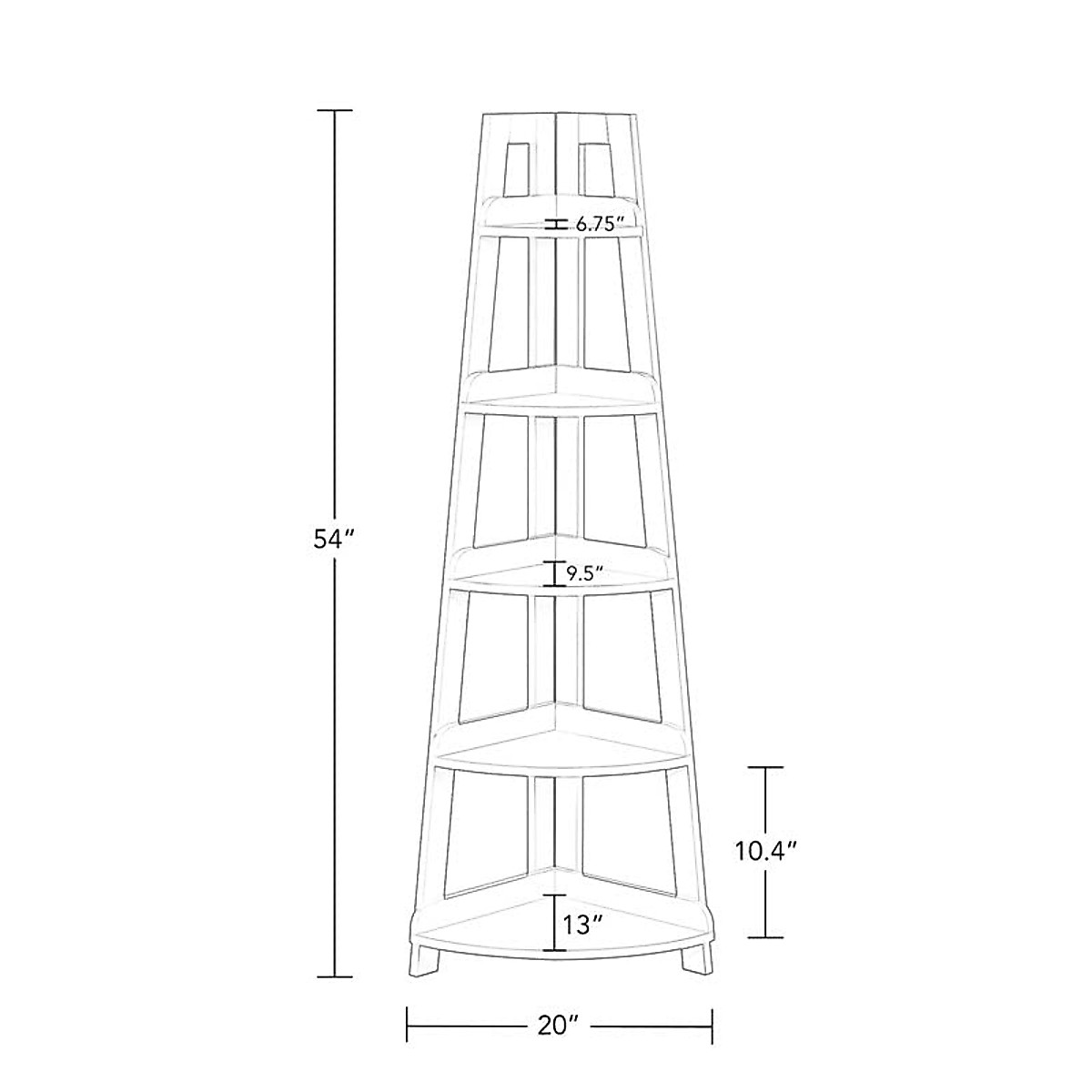 RiverRidge Kids 5-Tier Corner Ladder Floor Shelf, Gray (02-187)