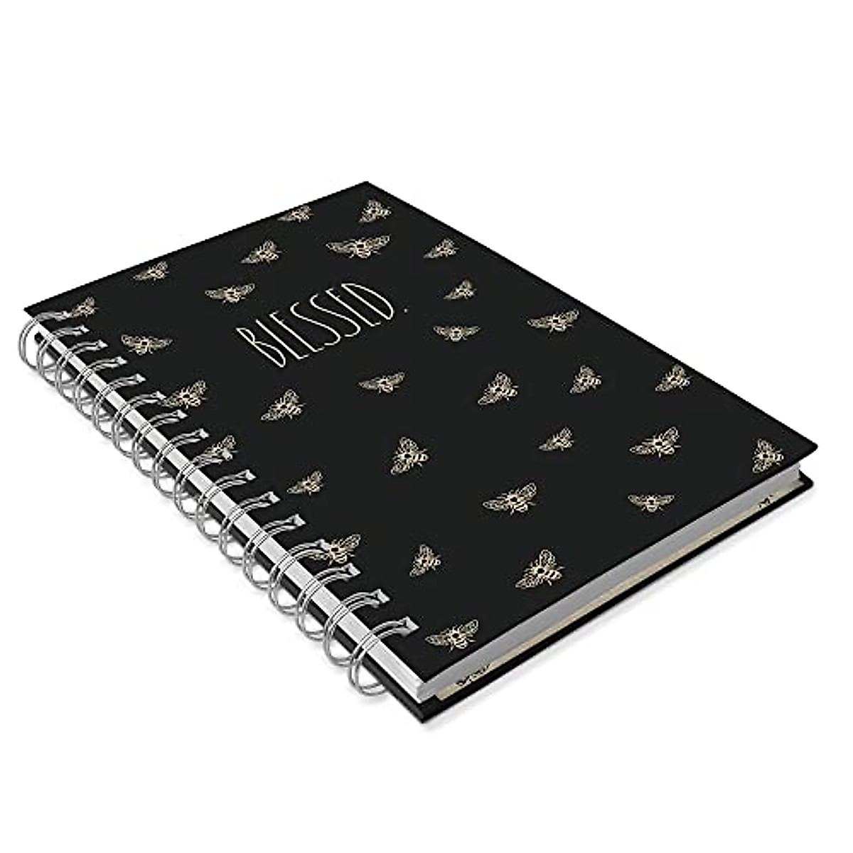 Studio Oh! Medium Spiral Notebook 5.75" x 8.75", Cute Cover Daily Planner, Hardcover Journal Notepad, 160 Page Lined Paper, 100 GSM Paper Weight, Lay-Flat Binding for Journaling, Blessed Bee Kraft