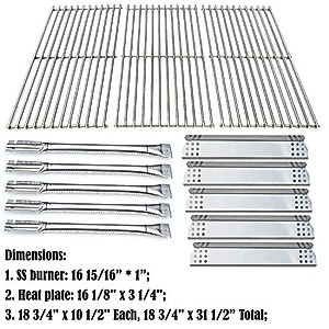 Direct Store Parts Kit DG183 Replacement for Jenn-Air 720-0709B, 720-0727 Gas Grill Stainless Steel Burners, Heat Plates, Cooking Grid