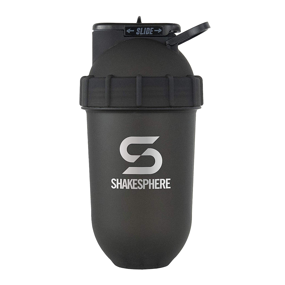 SHAKESPHERE Tumbler: Protein Shaker Bottle and Smoothie Cup, 24 oz - Bladeless Blender Cup Purees Raw Fruit with No Blending Ball - Drink Powder Mix Shake Mixer for Pre Workout, Gym (Frosted White)