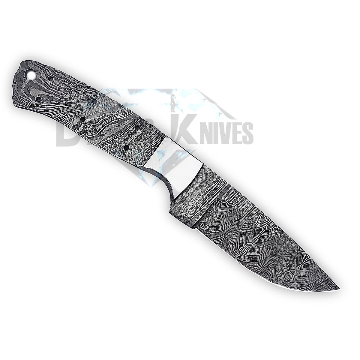Custom Handmade Damascus Steel Blank Blade for Knife Making With Steel Bolster HB 16