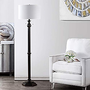 SAFAVIEH Lighting Collection Jessie Rustic Farmhouse Pull Chain Oil-Rubbed Bronze 59-inch Living Room Bedroom Home Office Standing Floor Lamp (LED Bulb Included)