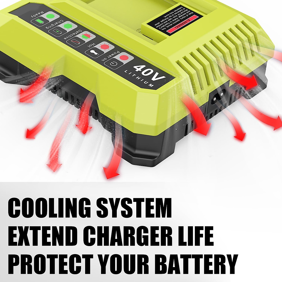 Bakipante OP401 40V Battery Charger Compatible with Ryobi 40V Battery Charger for OP4015 OP4026 OP4026A OP4030 OP40301 OP4040 OP4050 OP4050A Lithium-ion Battery