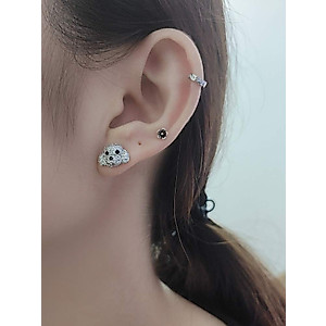 Oidims Cute Dog 925 Sterling Silver Cubic Zircoina Post Stud Earrings for Girls Teens Women Hypoallergenic Fashion Dainty Rhinestone Crystal Best Friend Animal CZ Jewelry Birthday Bff