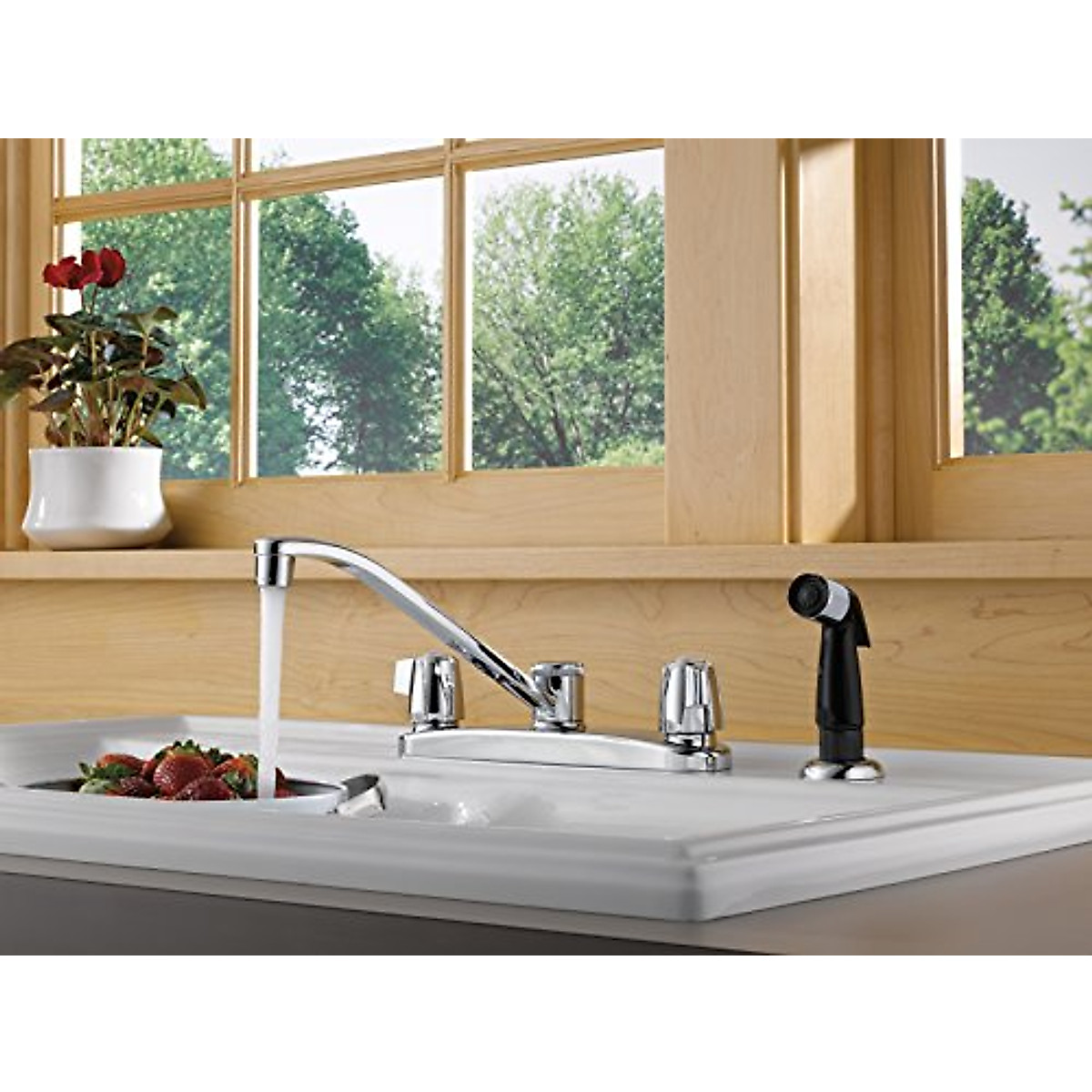 Peerless P226LF Classic Two Handle Kitchen Faucet, Chrome