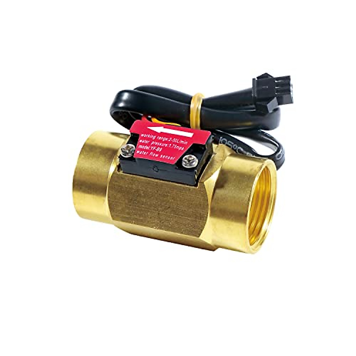 GREDIA G3/4"" Female Thread Brass Water Flow Sensor Switch Hall Effect Liquid Flowmeter Fluidmeter Counter BSP 2-50L/Min（58mm in Total Length）