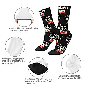 Unisex Crew Socks american Puerto Rico flag black Cushioned Crew Socks Moisture Control Best Athletic Cushioned Crew Socks for Sports, Running, Travel (5 Pair)