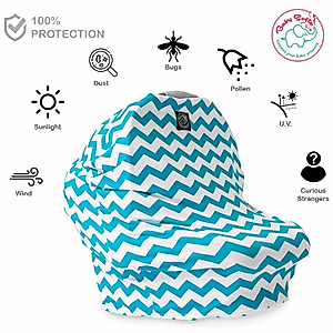 Multi-use Nursing Cover Privacy Breastfeeding Scarf - Baby Car Seat Covers, Infant Stroller Cover, Carseat Canopy, Shopping Cart, High Chair Cover for Girls and Boys