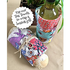 MollyMac | British Cream Tea Dish Towel | Decorative Bar Towel | Soft Absorbent Dish Cloth | Kitchen Decor | Gift for Dinner Party Birthday New Home | Made in UK | 28”x18” 100% Cotton Tea Towel