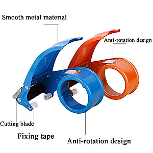 QILIMA Metal Packaging Tape Dispenser Gun, 2-inch Wide Tape dispensers, Blue