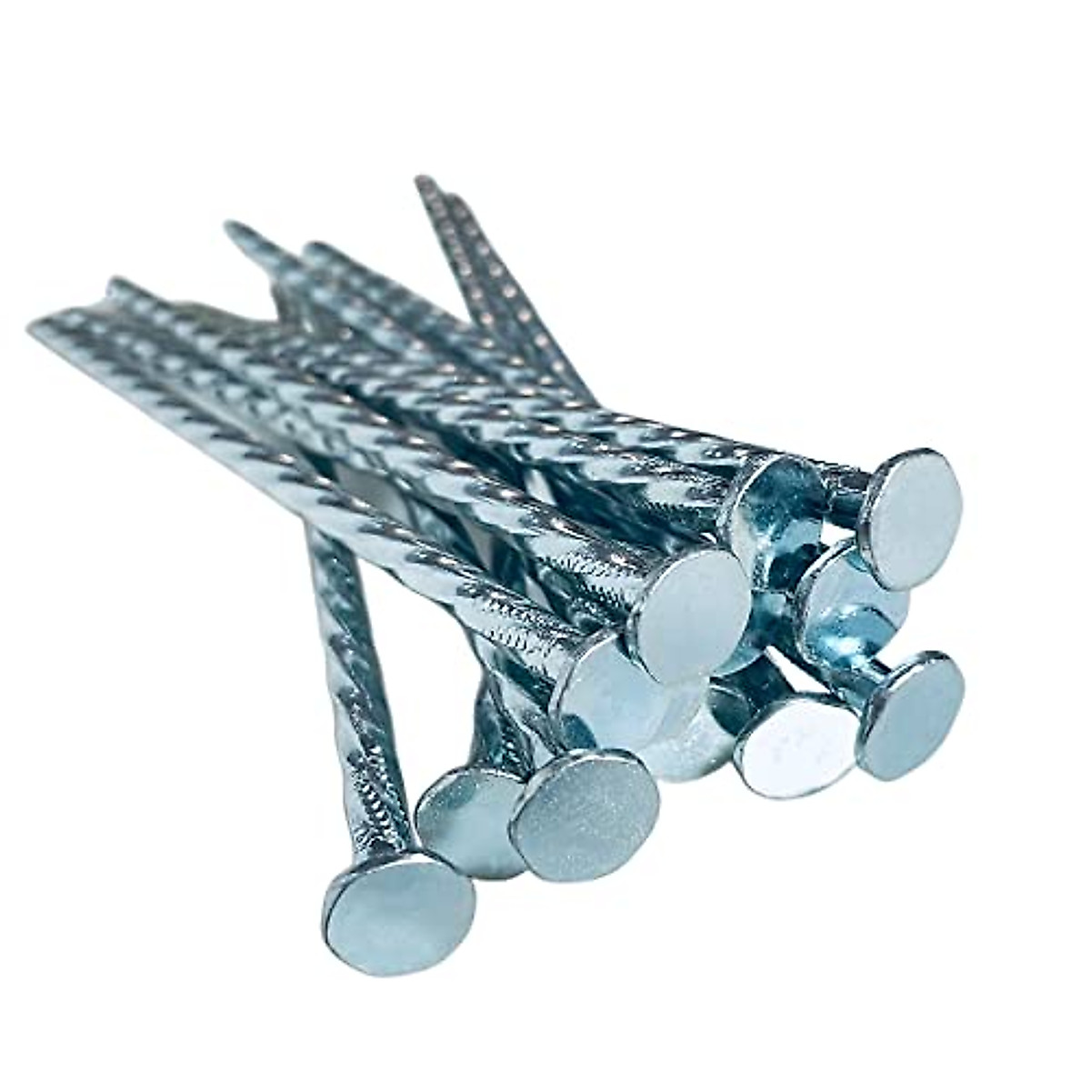 50Pcs Metal Turf Nails Landscape Stakes, Spiral Galvanized Landscape Spikes, Garden Nails, Anchoring Spikes, Outdoor, Heavy-Duty, Rust Resistant Security, 7-Inch Long, Silver (DP-1)