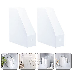 STOBOK File Folder Organizer Plastic Desk Organizer Magazine Rack Magazine File Holder File Holder 2pcs