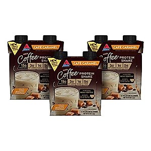 Atkins Iced Coffee Café Caramel Protein-Rich Shake, with Coffee and Protein, Keto-Friendly and Gluten Free (12 Shakes)