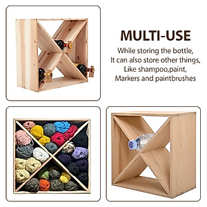 JAXPETY Stackable Wine Rack 48 Bottle Liquor Display Storage Cube Free Standing Floor Wine Cabinet for Cellar & Kitchen