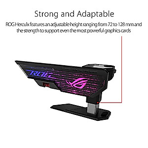 ASUS ROG Herculx Graphics Card Anti-Sag Holder Bracket (Solid Zinc Alloy Construction, Easy Toolless Installation, Included Spirit Level, Adjustable Height, Wide Compatibility, Aura Sync RGB)