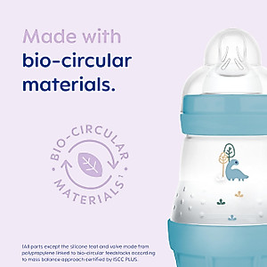 MAM Feed and Soothe Set, Anti-Colic Newborn Bottle Set Complete with Baby Soothers, Suitable from 0+ Months, Ideal Baby Gift Set For New Parents, Grey(Designs May Vary)