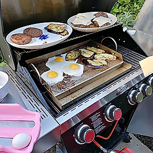 onlyfire Universal Stainless Steel Rectangular Griddle for Gas BBQ Grills, 23" x 16"