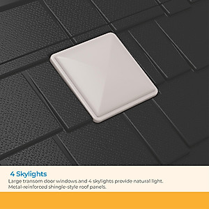 Suncast 7' x 7' Ridgeland Storage Shed for Large-Scale Yard Storage, All-Weather Outdoor Storage Shed with 2 Lockable Doors and Windows