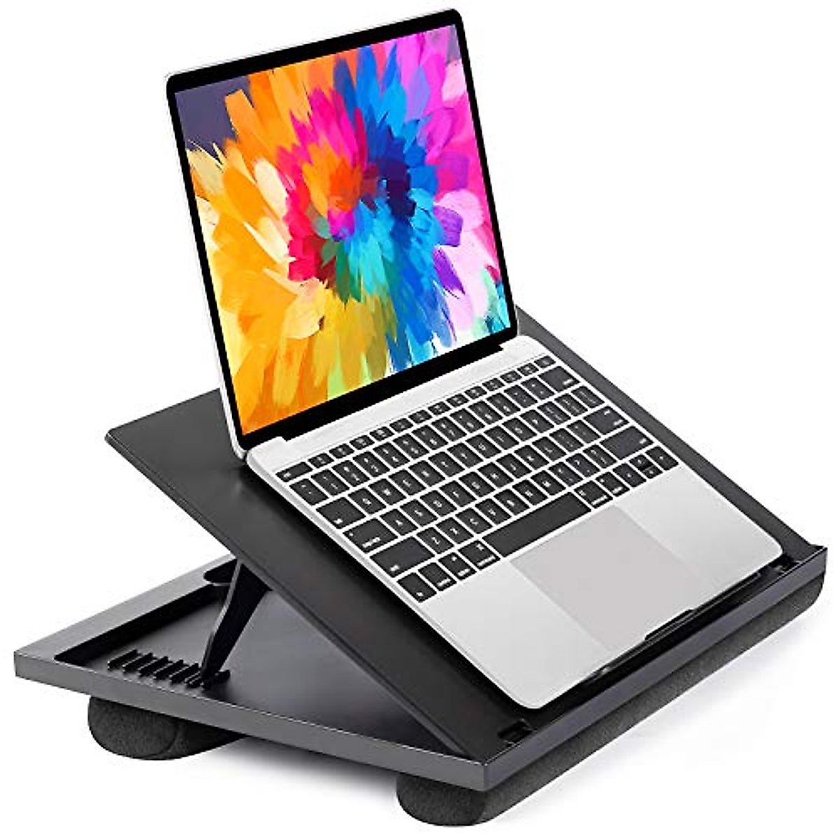 Adjustable Lap Desk - with 8 Adjustable Angles & Dual Cushions Laptop Stand for Car Laptop Desk, Work Table, Lap Writing Board & Drawing Desk on Sofa or Bed by HUANUO