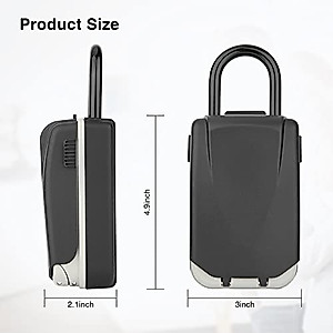 Key Lock Box for Outside - Lock Box for House Keys - Key Lockbox for Key Storage Outdoor, 4 Digit Combination Lock Box for Outside Realtors Garage Spare Keys