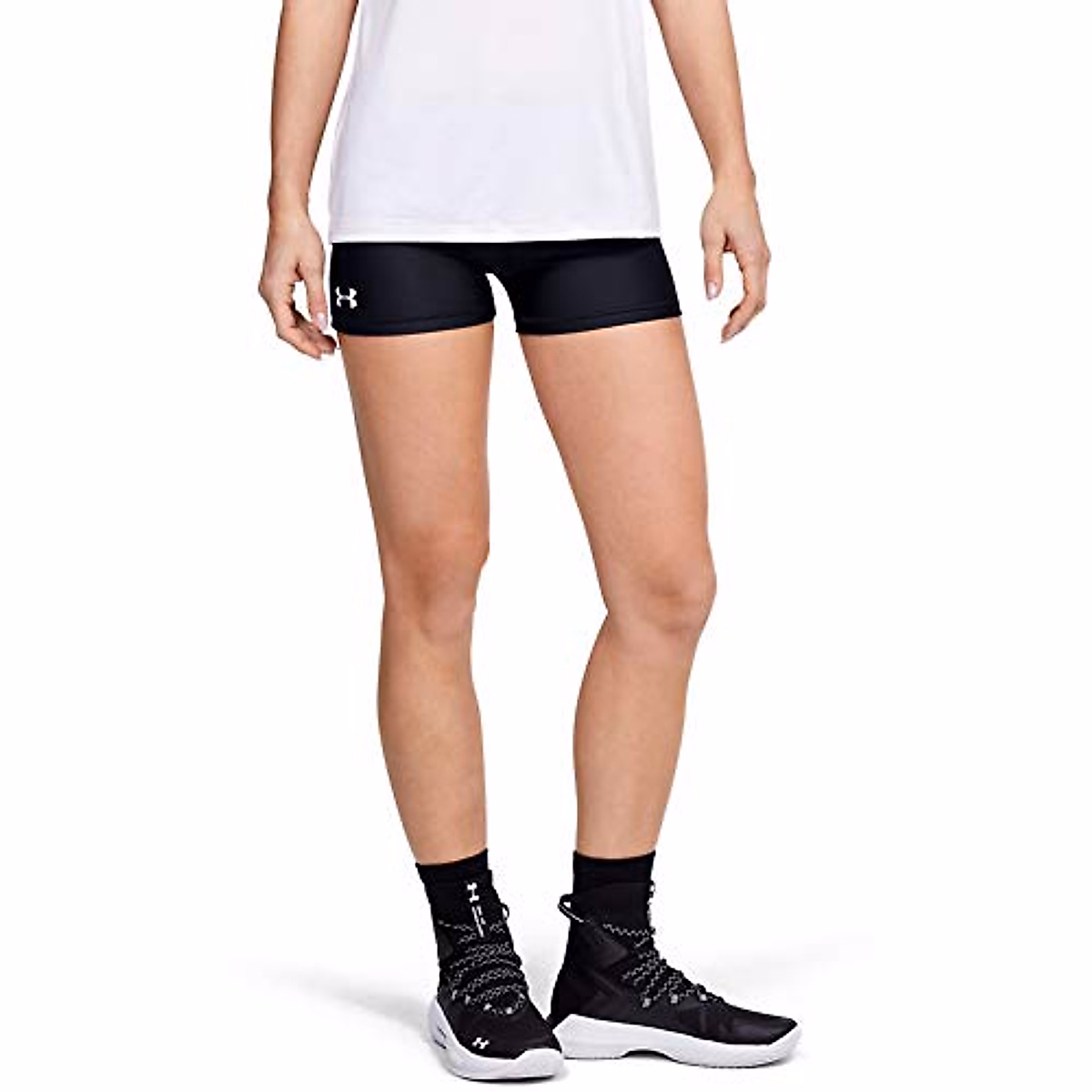 Under Armour Women's Team Shorty 3 , Black (001)/White , Medium