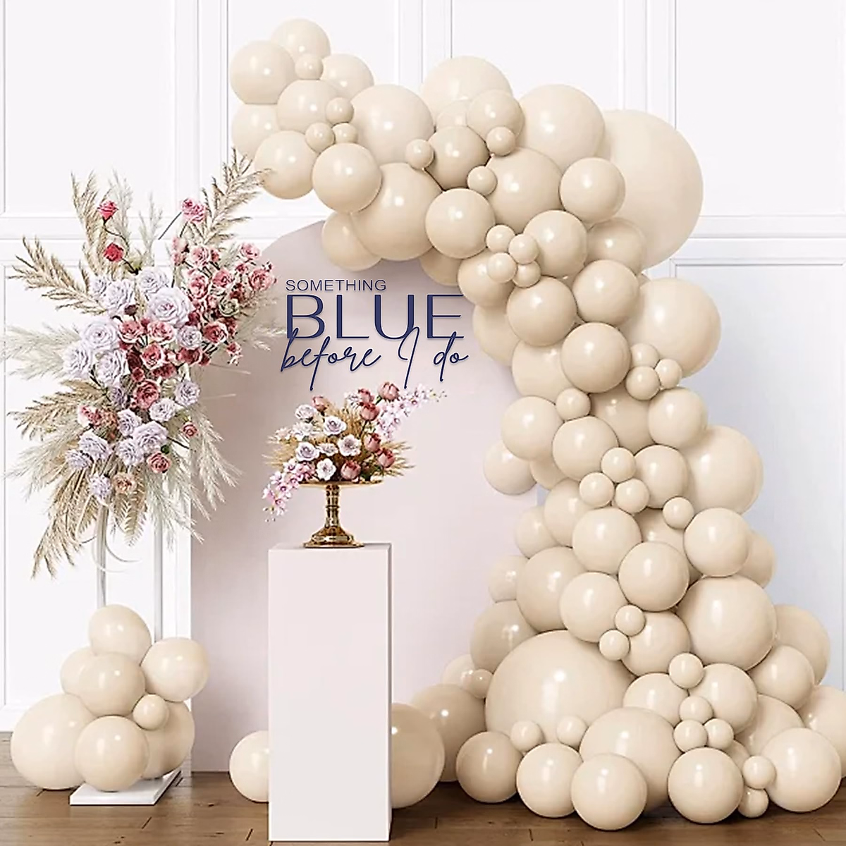 Something Blue Before I do Decal for Balloons Arch Peel and Stick - Something Blue Bridal Shower Decorations,Bridal Shower Sticker for Backdrop,Blue Bachelorette Wedding Engagement Party Decorations