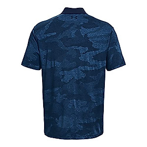 Under Armour Men's Standard Playoff 2.0 Short Sleeve Jacquard Polo, (408) Academy/Petrol Blue/Academy, Medium