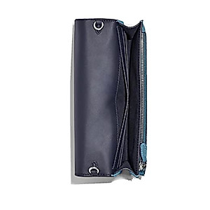 COACH Women's Anna Foldover Crossbody Clutch (Pebble Leather - Denim)