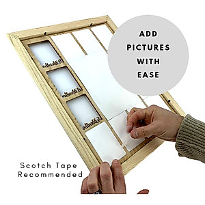 Northland School-Years Picture Frame Personalized - Holds Twelve 2.5" x 3.5" School Photos and 5" x 7" Graduation Picture, Oak Frame, Black Insert, Customizable with any name