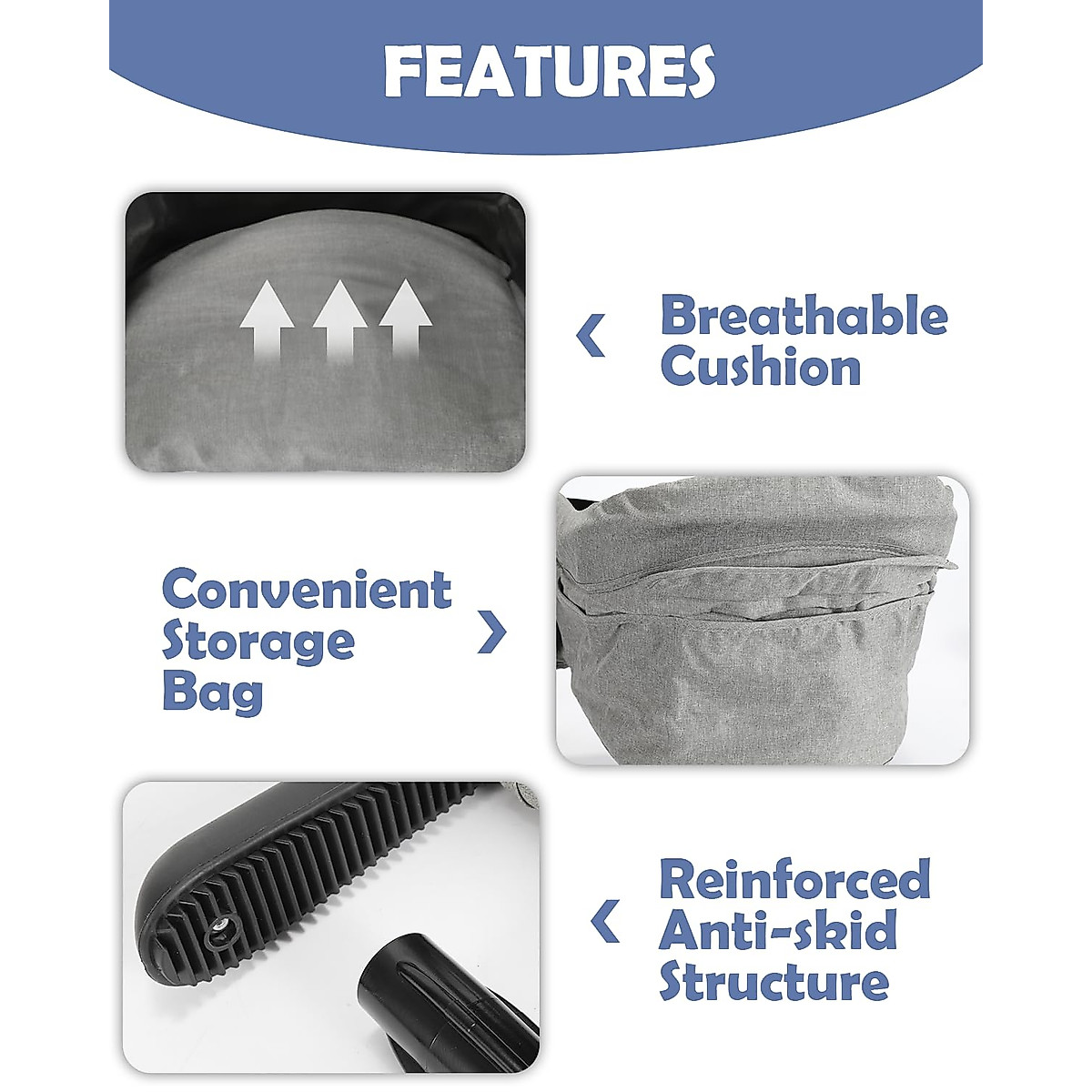 ATHRADIES Hook on High Chair for Baby with Removable Dining Tray,Clip on High Chairs for Babies and Toddlers, High Chair That Attaches to Table, Portable Travel High Chair with Carrying Bag,Grey