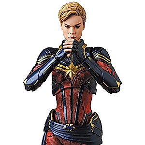 MAFEX No. 163 Captain Marvel Endgame Version, Total Height Approx. 5.9 inches (150 mm), Painted Action Figure