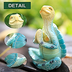 FEIYU BUY Turtle Yoga Statue Resin Process Decoration Meditation Turtles, Used for Indoor and Outdoor Window sill Decoration Gifts