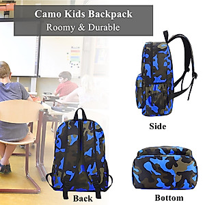 Kids Backpack for Boys Camo Print Elementary School Bag Preschool Daypack Outdoor Kindergarten Bag