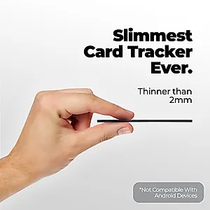 KeySmart SmartCard Wallet Tracker Card, Compatible with Apple Find My App, Rechargeable Thin GPS Item Finder for Luggage Tag, Passport, Smart Bluetooth Tracking with Key Chain Hole Black 1 Pack