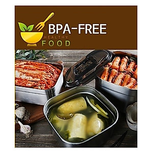 STENCOC Stainless Steel BPA Free Square Leakproof Airtight Kimchi/Pickle/Food Storage Container Saver (5.8L / 196oz / 9.1") One Handle