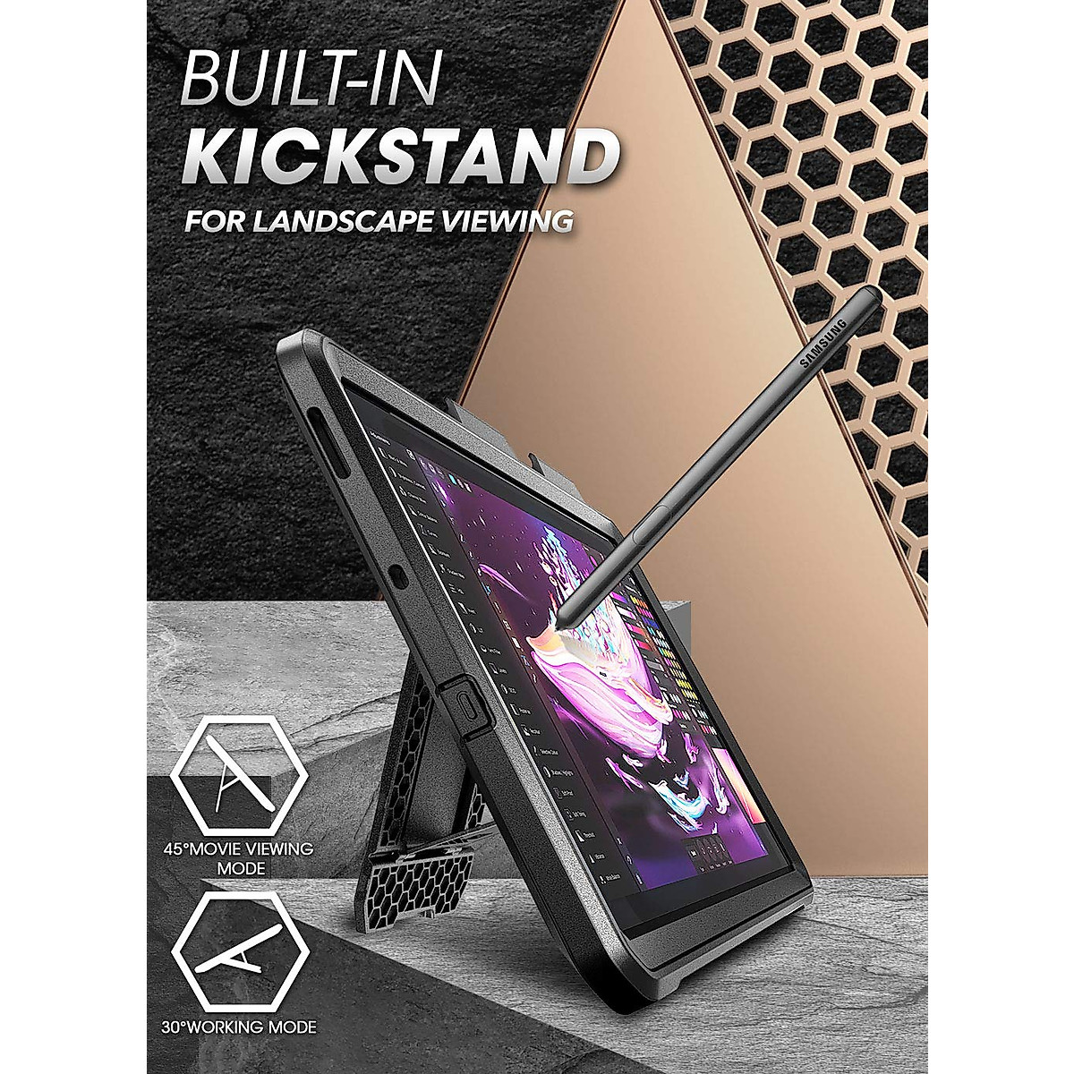 SUPCASE for Samsung Galaxy Tab S6 Lite Case 2024/2022/2020 (Unicorn Beetle Pro), [Built-in Screen Protector & S Pen Holder & Kickstand] Rugged Protective Case for Galaxy Tab S6 Lite 10.4 Inch, Black