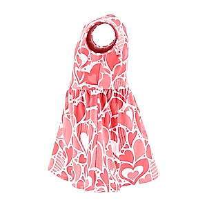 Unique Baby Girls Red Double Hearts Party Dress (6Y, Red)