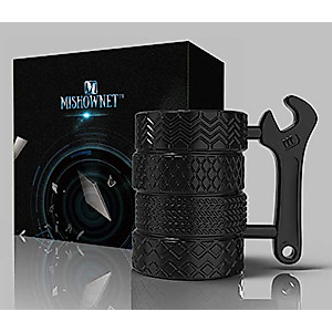 MISHOWNET Tire Coffee Tea Mug Gift for Car Lovers Mechanics Car Enthusiasts Christmas Gifts for Man Birthday Gift