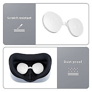 [3 Color] SUIHUOJI Oculus Quest 2 Head Strap Replacement, 5 in 1 Silicone Accessories Kits, Lens Protective Cover/Silicone Face Pad Cover/VR Shell Protector Cover for Quest 2 Headset (White)