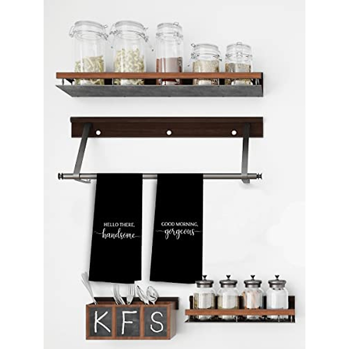 TUNW Hello There Handsome Good Morning Gorgeous Soft and Absorbent Bathroom Towels,Couple Hand Towels Beach Towels 16″×24″Set of 2,Birthday Valentine's Day Gift For Wife Husband Girlfriend Her Couples