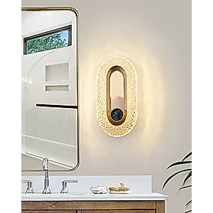 OYLYW Wall Sconces Set of Two, Acrylic led Wall Light lamp Vintage 3000k Vanity Lighting Fixture for Bedroom Bedside Bathroom Living Room Hallway(2 Pack)