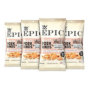 EPIC Pink Himalayan Salt Pork Rinds, Keto Consumer Friendly, 4Ct Box 2.5oz bags (Pack of 4)